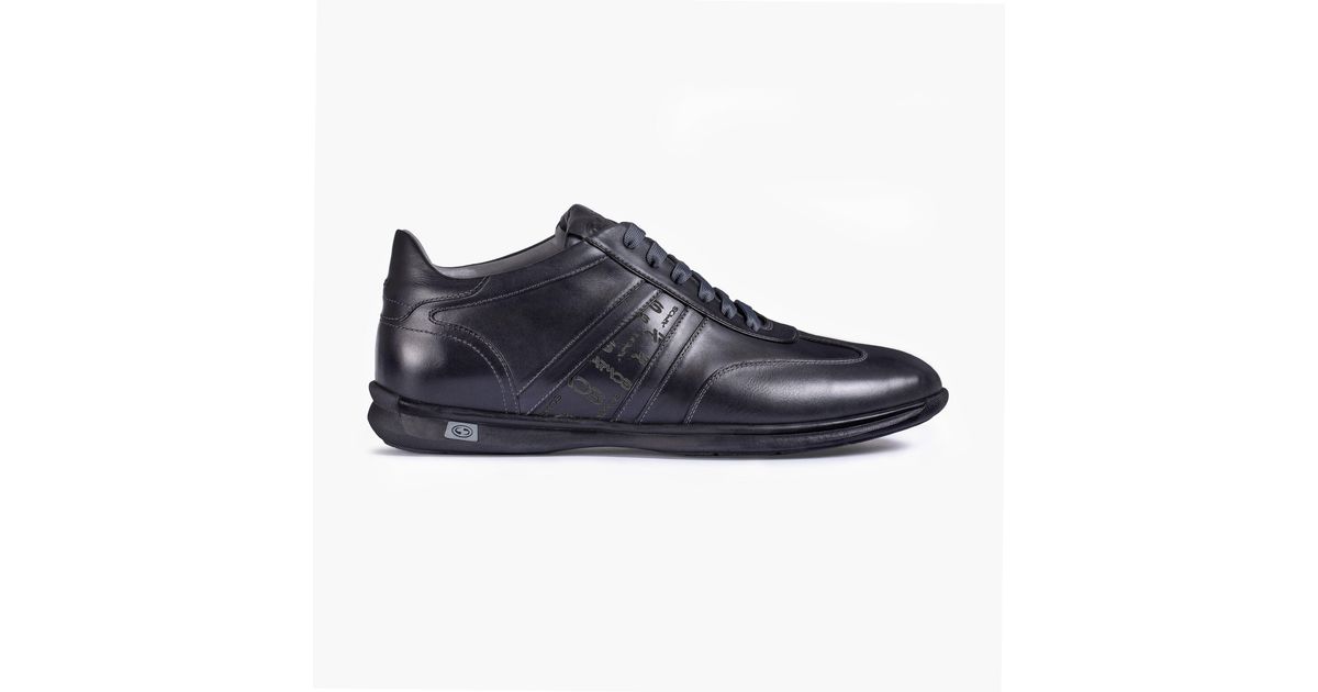 Armos Dark Leather Sneaker in Blue for Men | Lyst