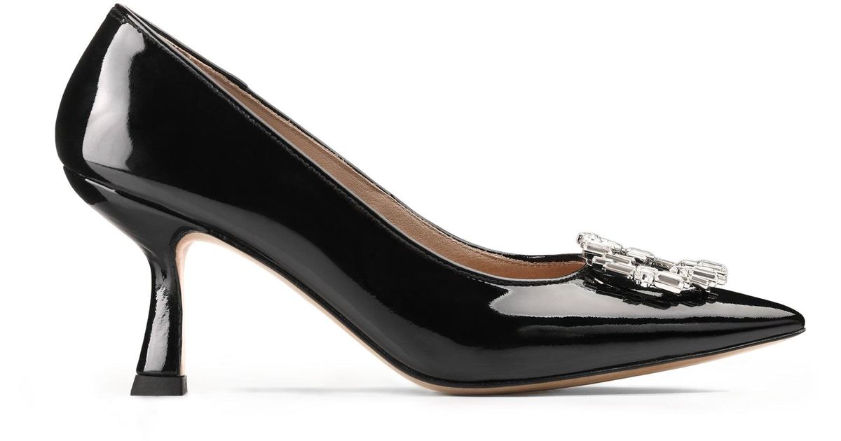 Armos Patent Leather Brooch Pump in Black | Lyst