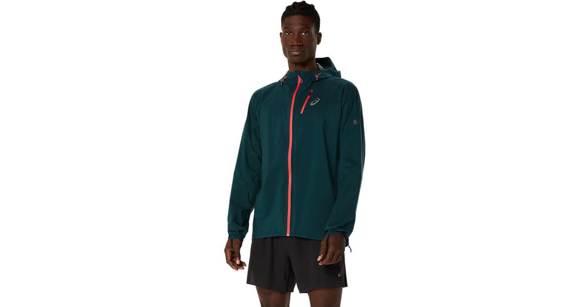 Asics Fujitrail Elite Waterproof Jacket in Black for Men | Lyst UK