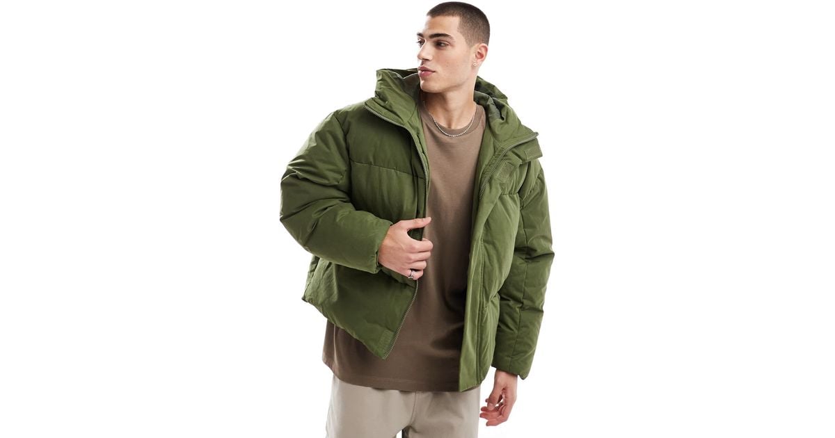 ASOS Oversized Puffer Jacket With Seam Detail in Green for Men | Lyst