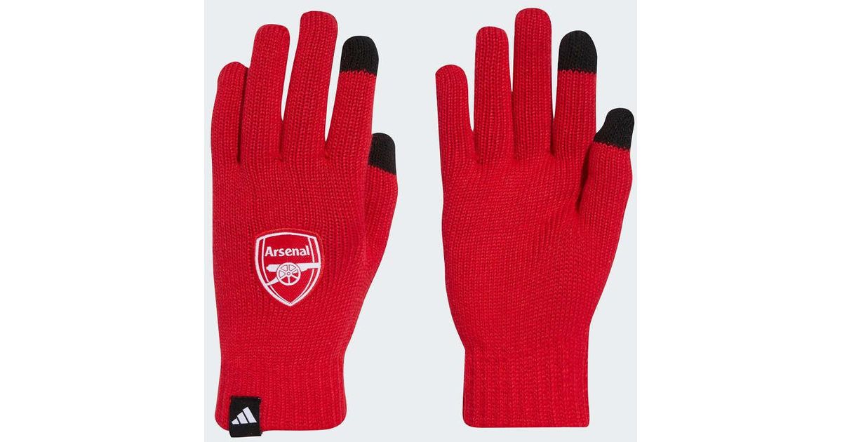 adidas Originals Arsenal Gloves in Red | Lyst UK