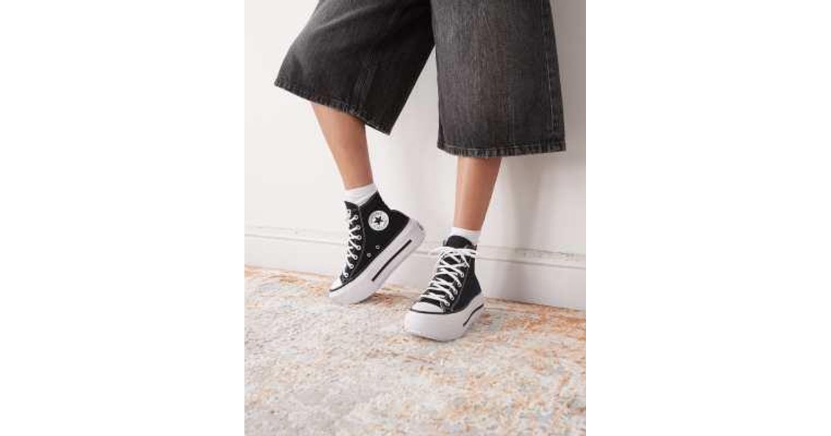 Converse Chuck Taylor All Star Lift Double Stack Sneakers in Black | Lyst