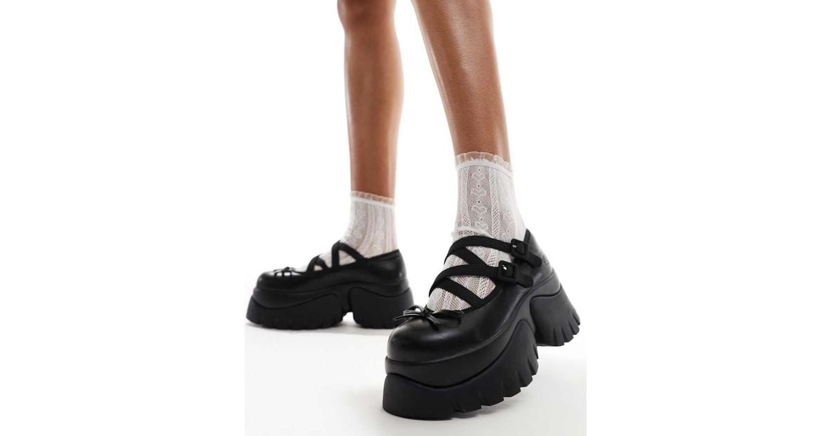 Koi Footwear Koi Margot Monster Platform Mary Janes in Black | Lyst UK