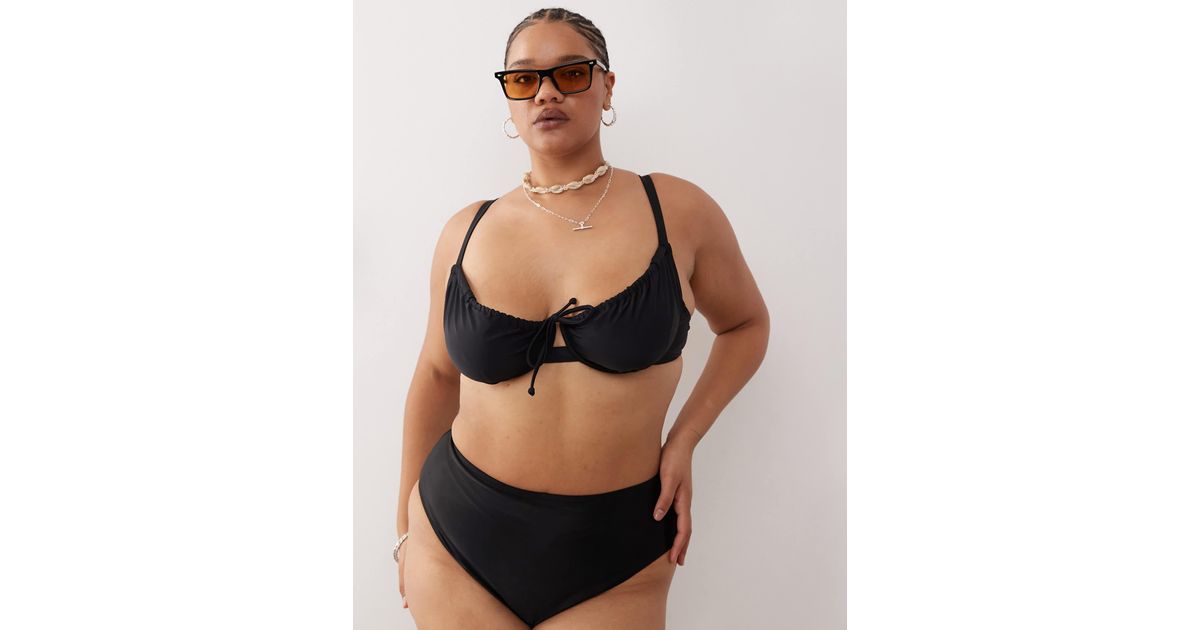 Collusion Curve Mix And Match Underwire Bikini Top in Black | Lyst