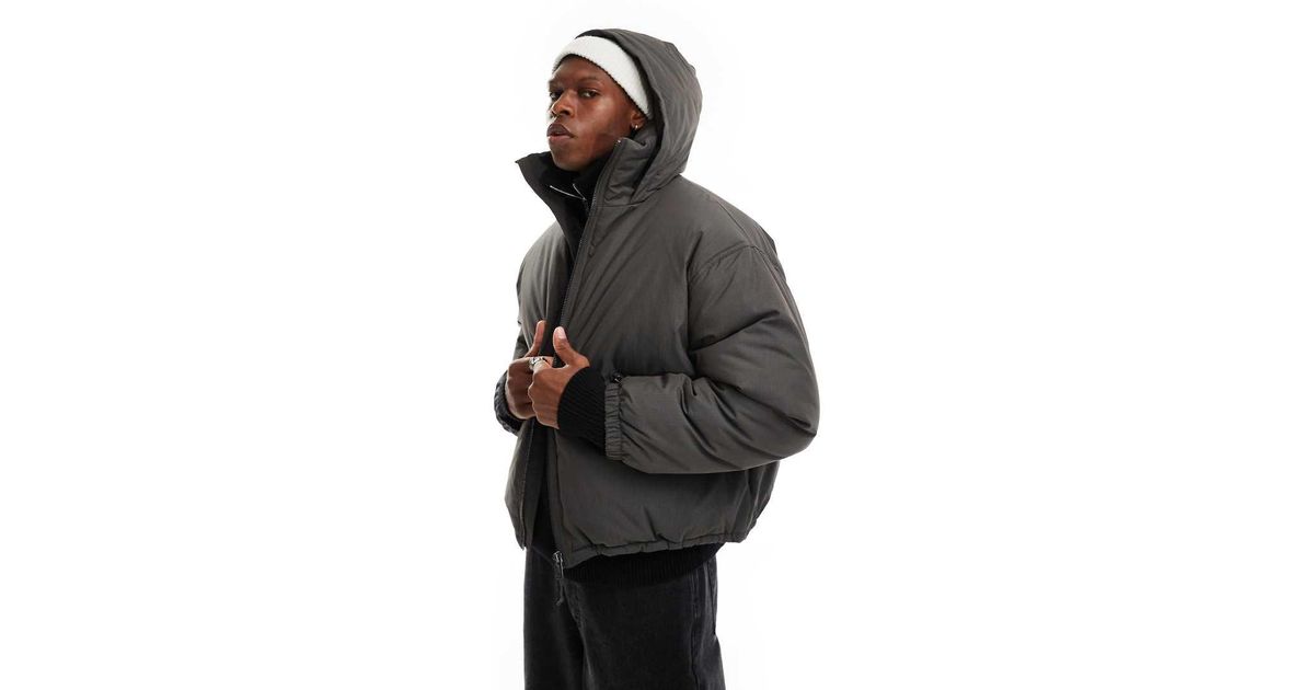 Weekday Floyd Bomber Puffer Coat in Grey for Men | Lyst UK