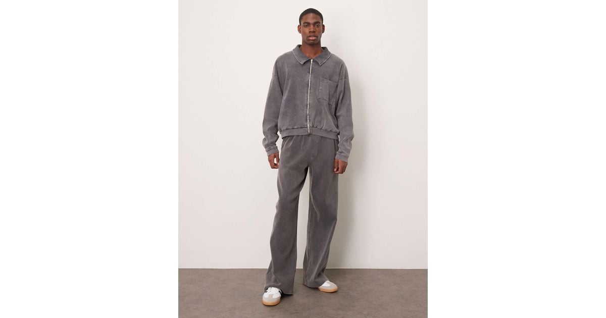 ASOS Super baggy Sweatpants With Ribbed Texture in Gray for Men | Lyst