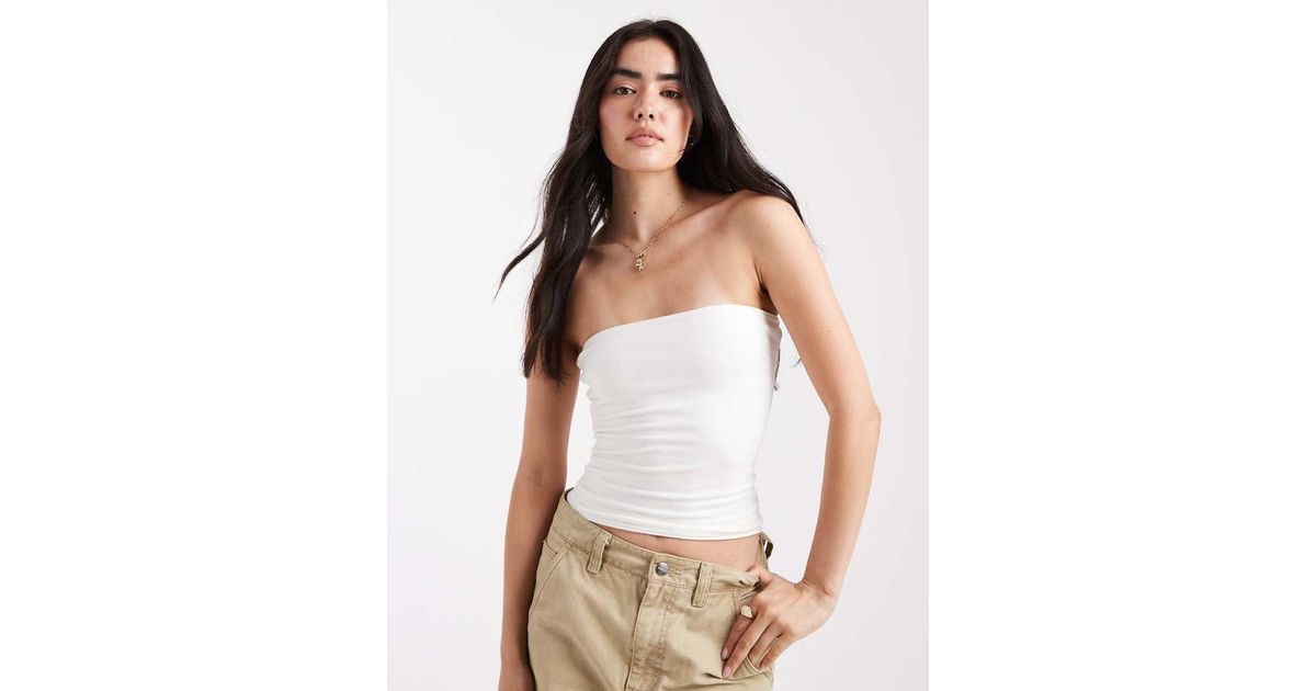 Hollister Reversible Tube Top in White | Lyst UK
