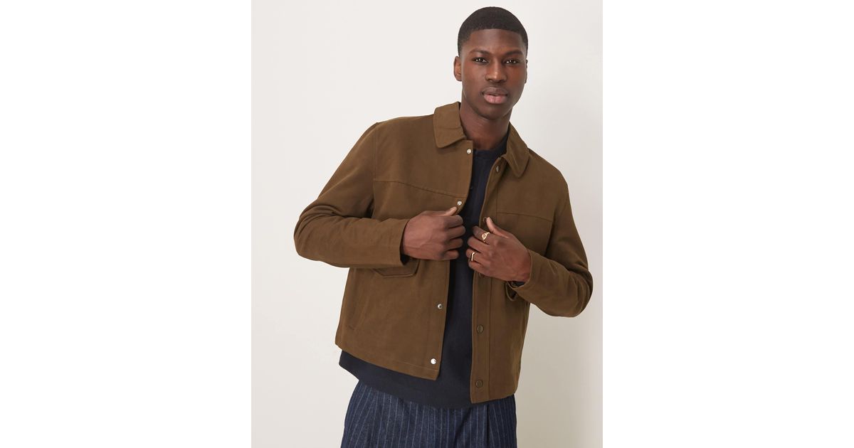 ASOS Cropped Harrington Jacket in Gray for Men | Lyst
