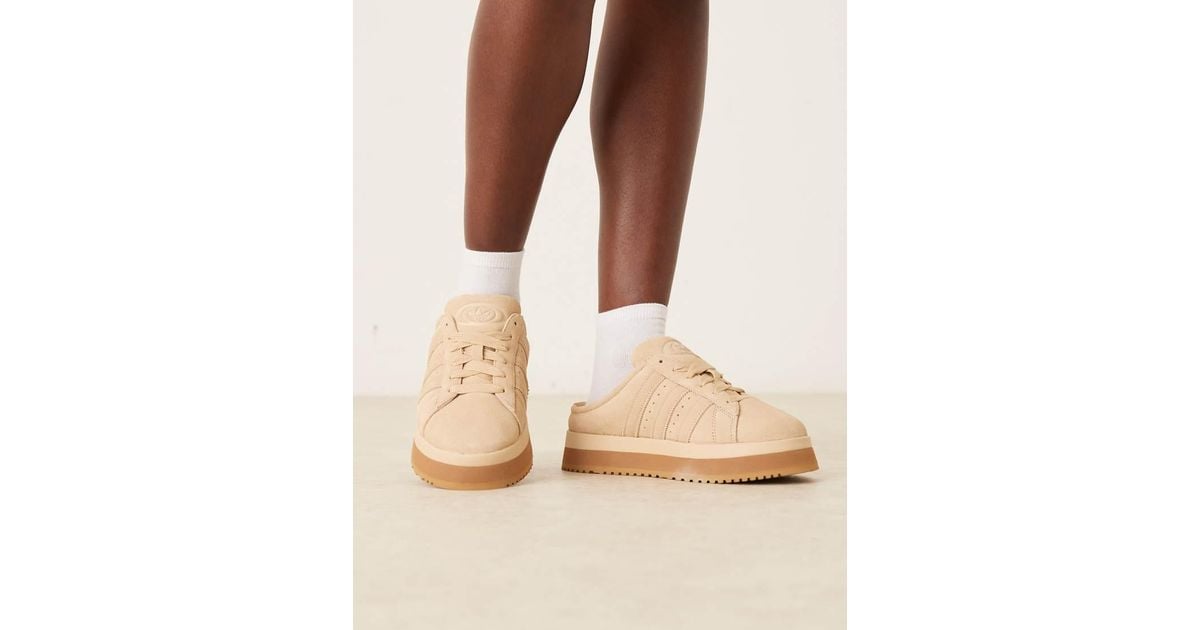 adidas Originals Campus 00S Winter Low Trainer Mules in Natural | Lyst UK