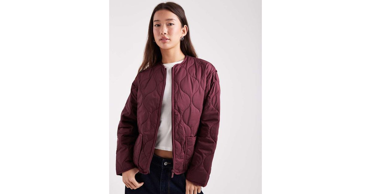 New Look Quilt Padded Jacket in Purple | Lyst UK