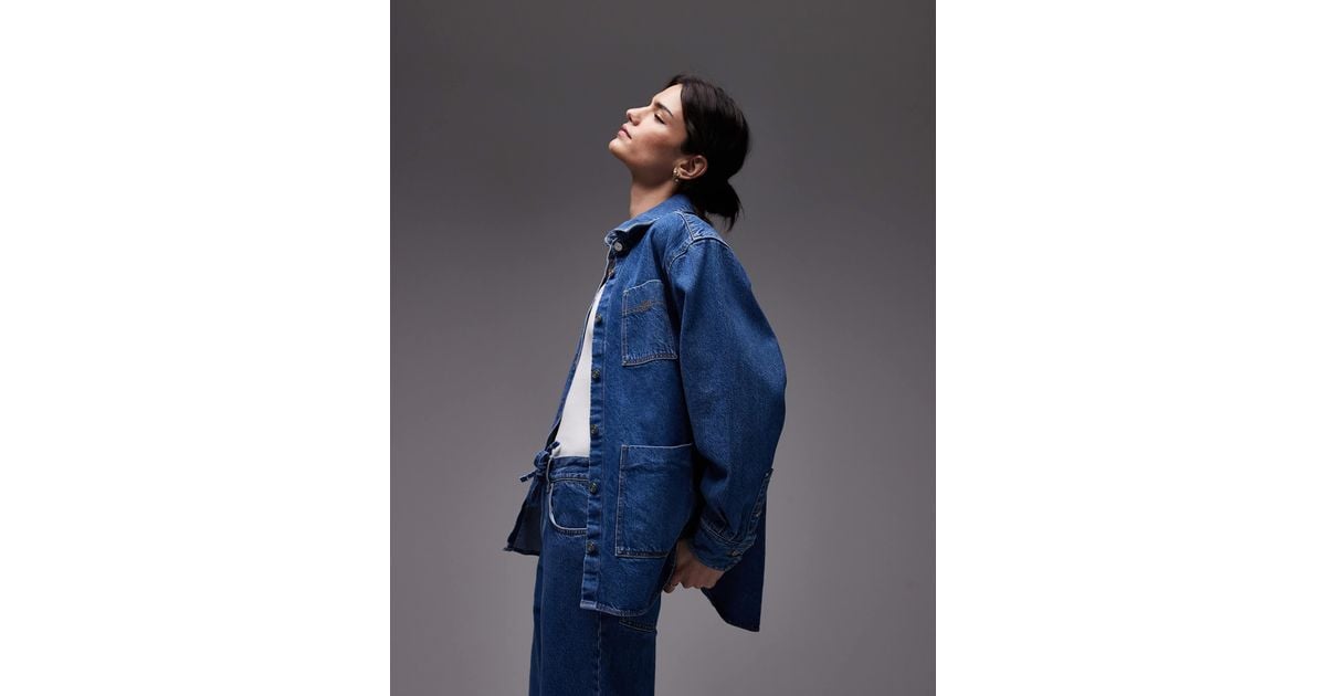 Lacoste Co-ord Oversized Denim Jacket in Blue | Lyst