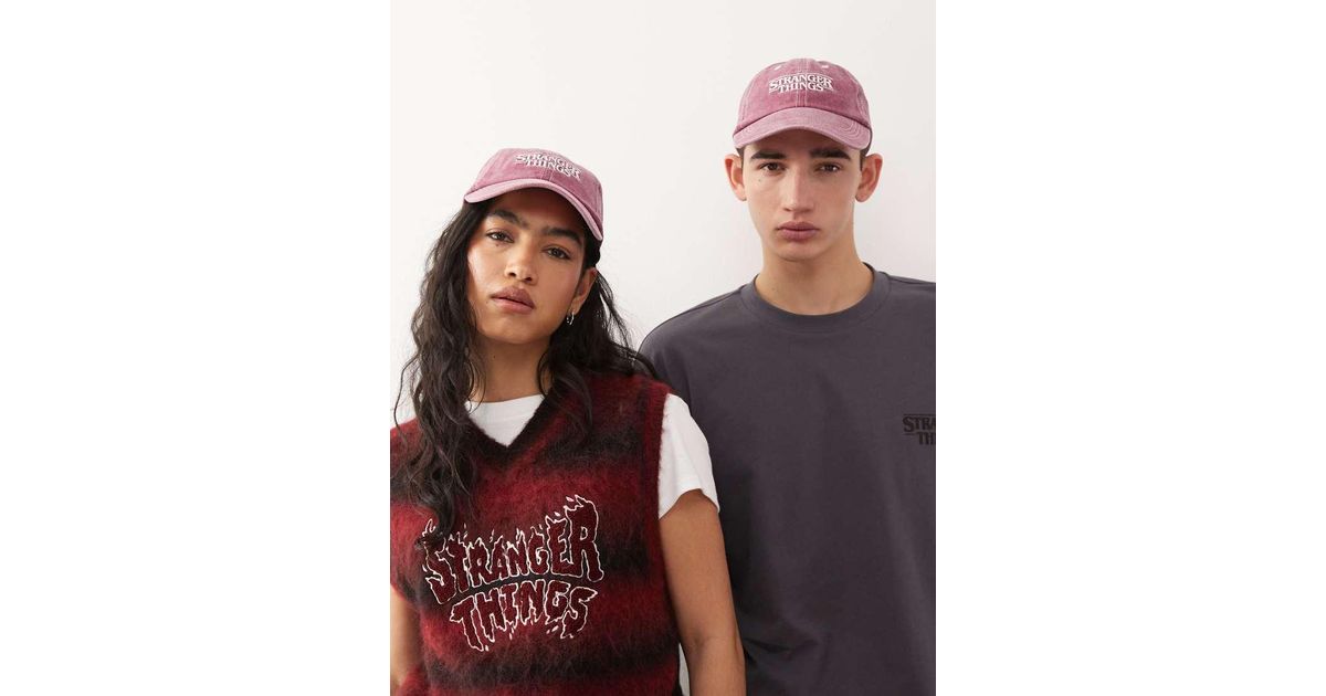 Reclaimed (vintage) X Stranger Things Unisex Logo Cap in Red | Lyst UK