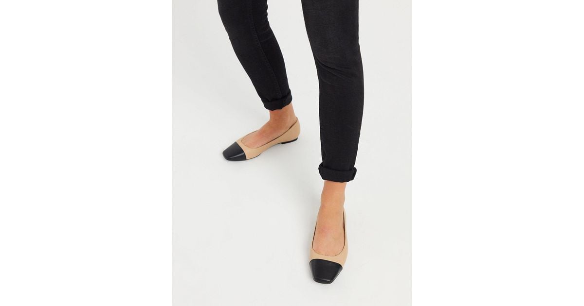 ASOS Locket Square Toe Ballet Flats in Black | Lyst