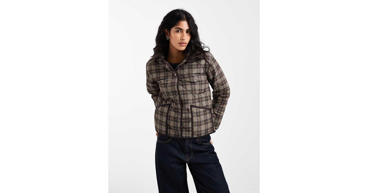 New Look Quilted Check Barn Jacket in Blue | Lyst UK