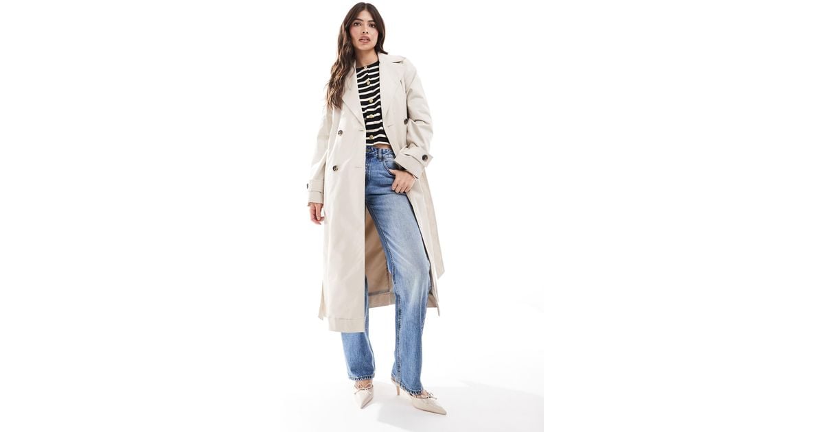 Mango Longline Core Trench Coat in Blue | Lyst