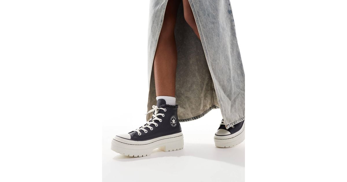 Chuck taylor all star lugged - baskets montantes à talon - et blanc ...