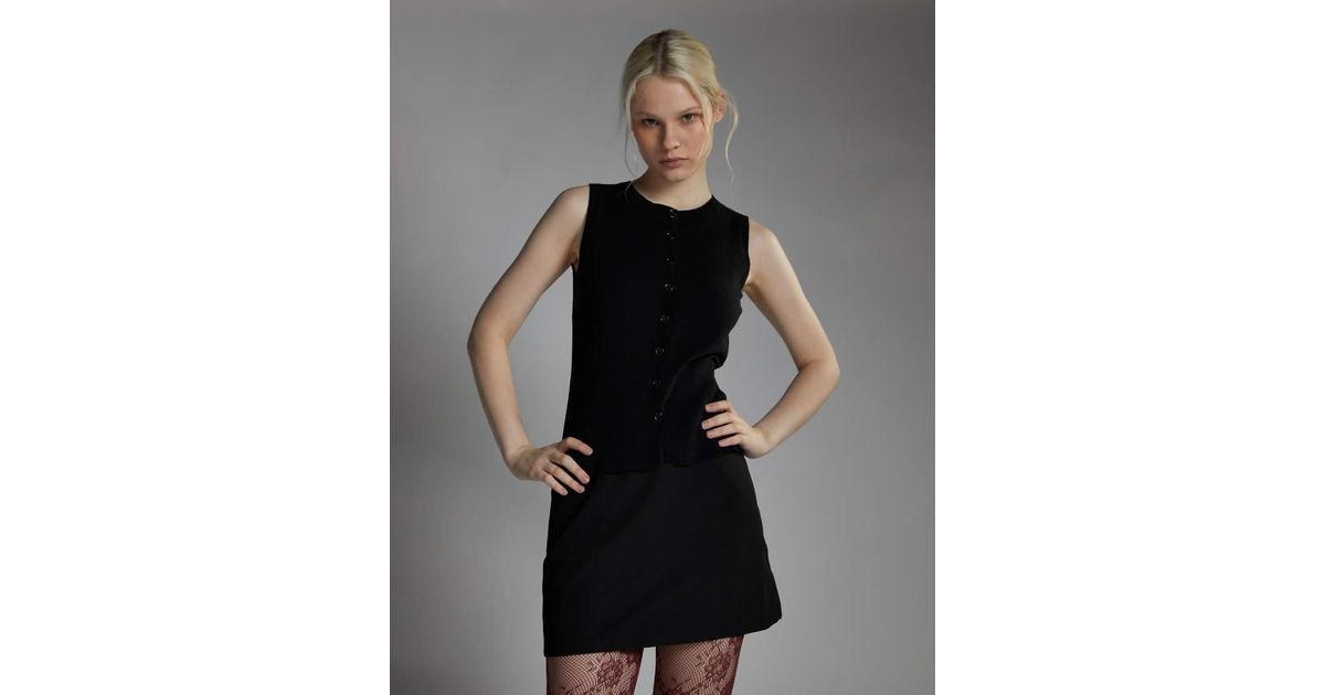 NARRATED Round Neck Vest in Black | Lyst UK