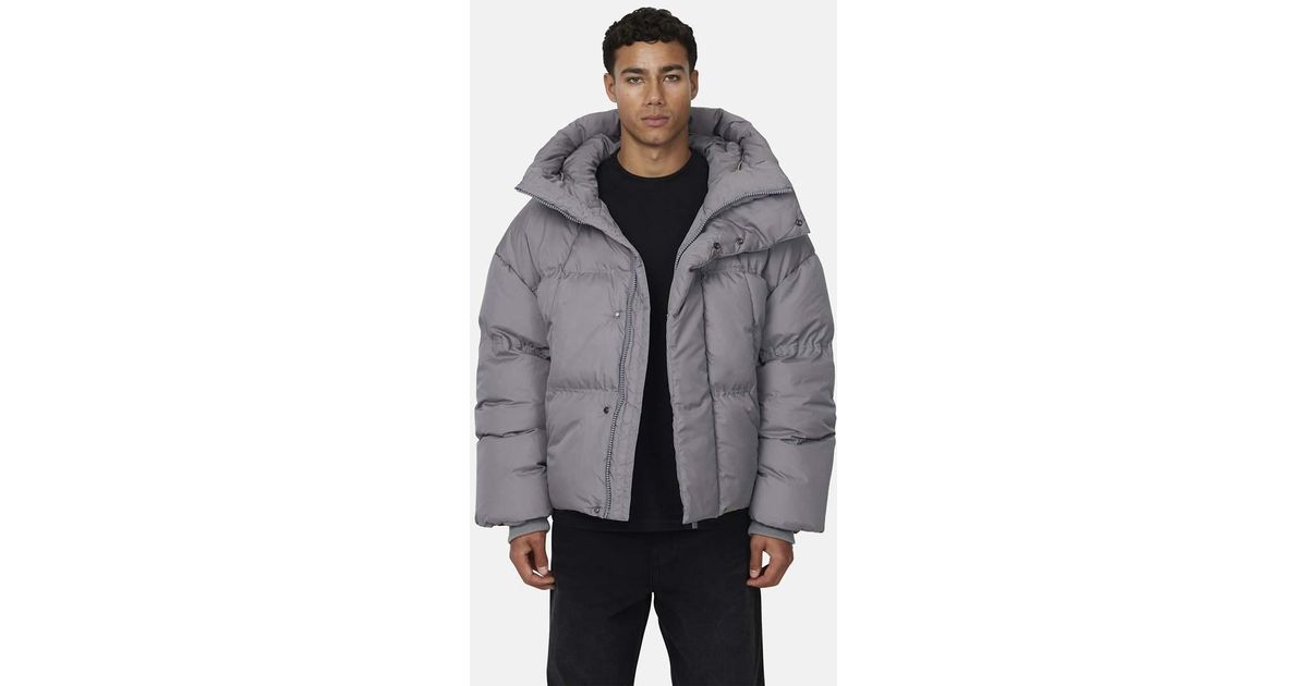 Good For Nothing Panelled Puffer Jacket in Grey for Men | Lyst UK