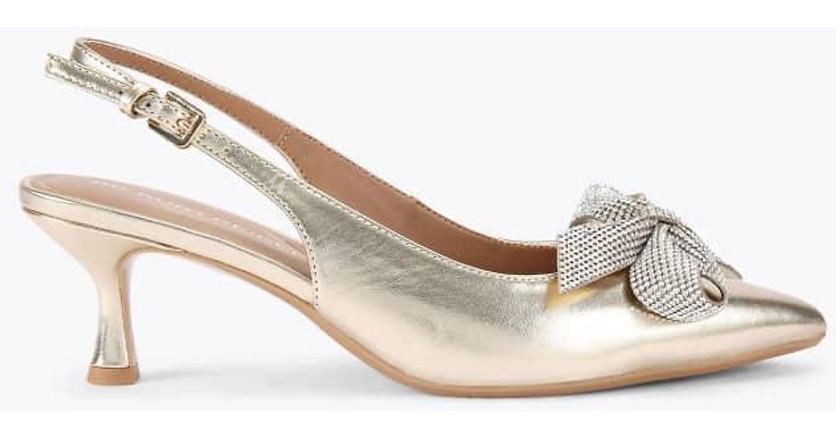 KG by Kurt Geiger Tilly Bow Gem Heeled Shoes in White | Lyst UK