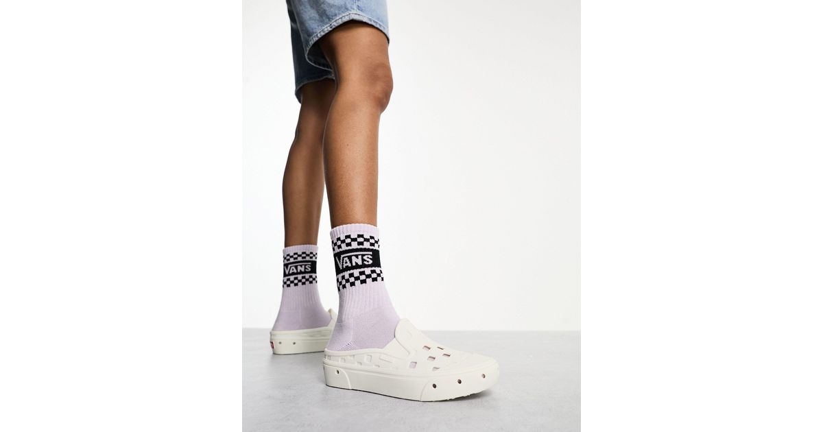 Vans Ua Slip-on Trk Mules in White | Lyst