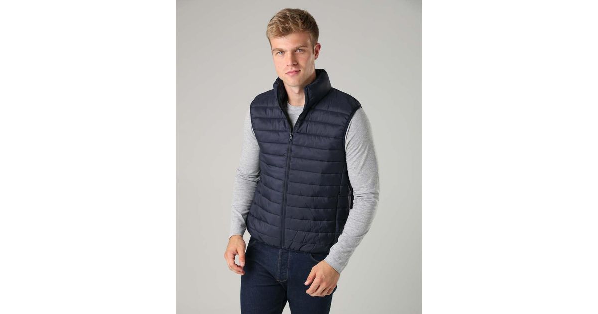 French Connection Superlight Funnel Neck Puffer Gilet in Blue for Men ...