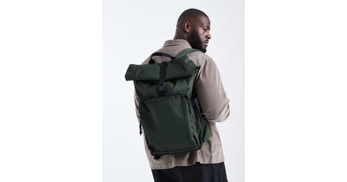 Levi's L Pack Roll-top Canvas Backpack in Grey for Men | Lyst UK