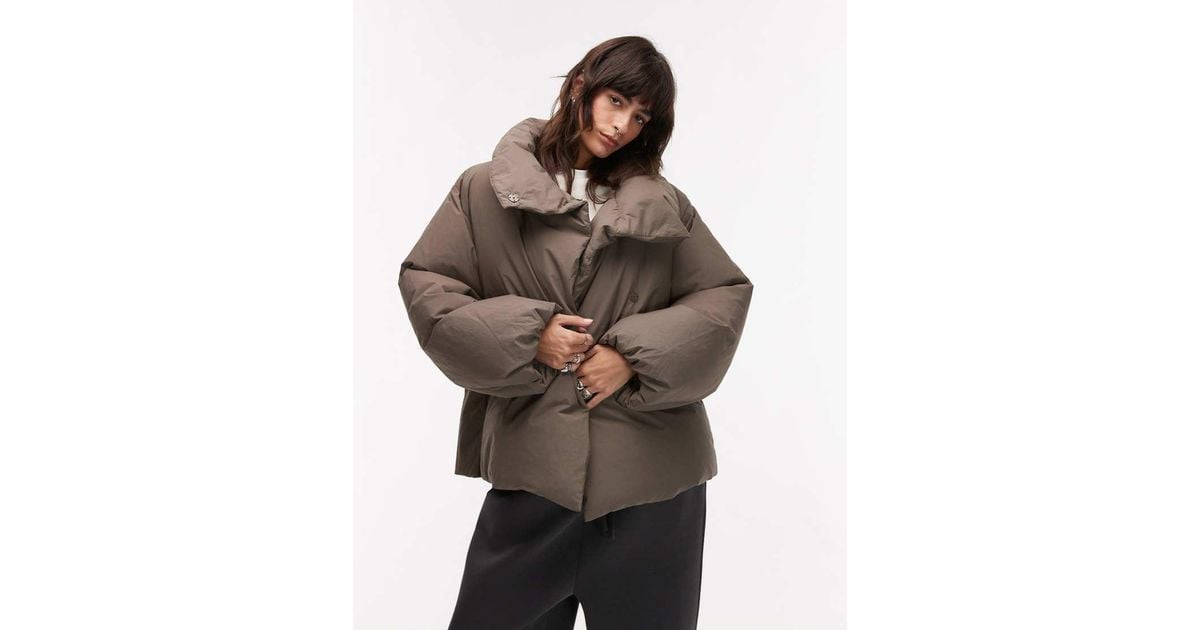 ARKET Down Puffer Coat With Clean Padding in Grey | Lyst UK