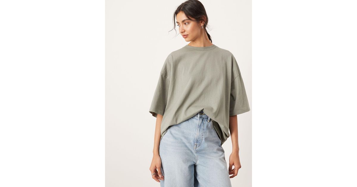 ASOS Oversized Premium T-shirt in Grey | Lyst UK