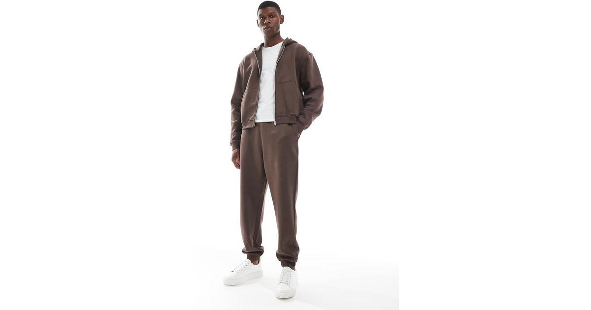 ASOS Essential Oversized Trackies in Brown for Men | Lyst UK
