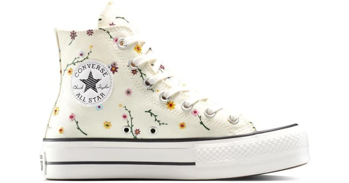Converse Chuck Taylor All Star Lift Platform Embroidered Blooms in ...