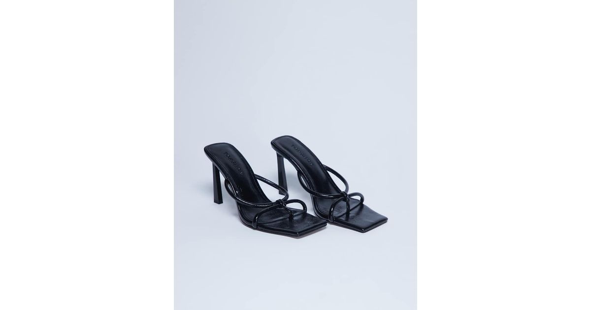 TOPSHOP Flora Strappy Toe Loop High Heels in White | Lyst UK