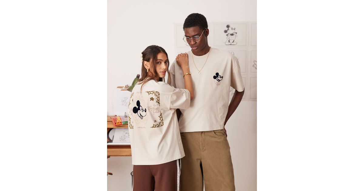ASOS Disney Unisex Boxy Oversized T-shirt With Mickey Mouse Prints in ...