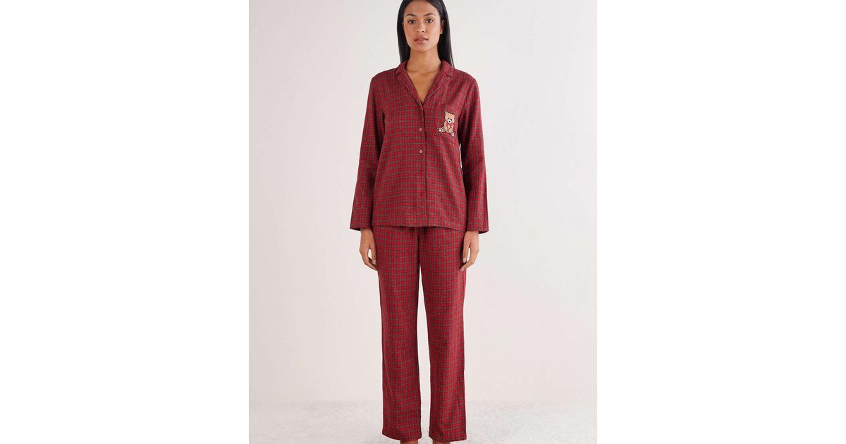 Intimissimi Tartan Long Pyjamas in Red | Lyst UK
