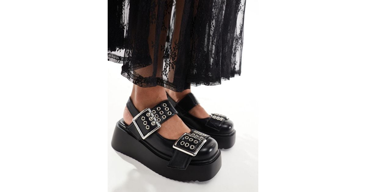 LAMODA On Your Side Flatform Mary Jane in Black | Lyst UK