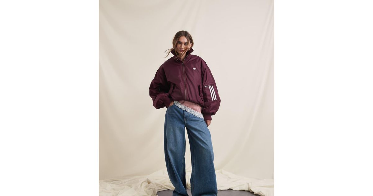 adidas Originals x ASOS Bomber Jacket in Red | Lyst UK