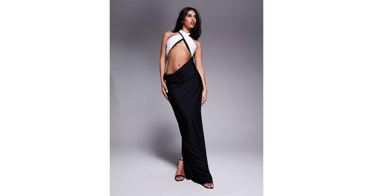 Wanderdoll Maddison Slinky Cross Front Halterneck Cut Out Drape Side ...