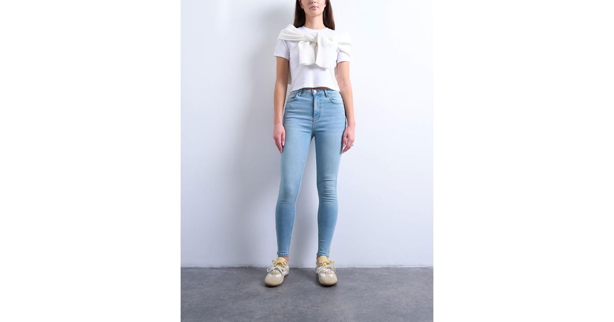 Topshop Hourglass Jamie Skinny High Rise Jean in Blue | Lyst