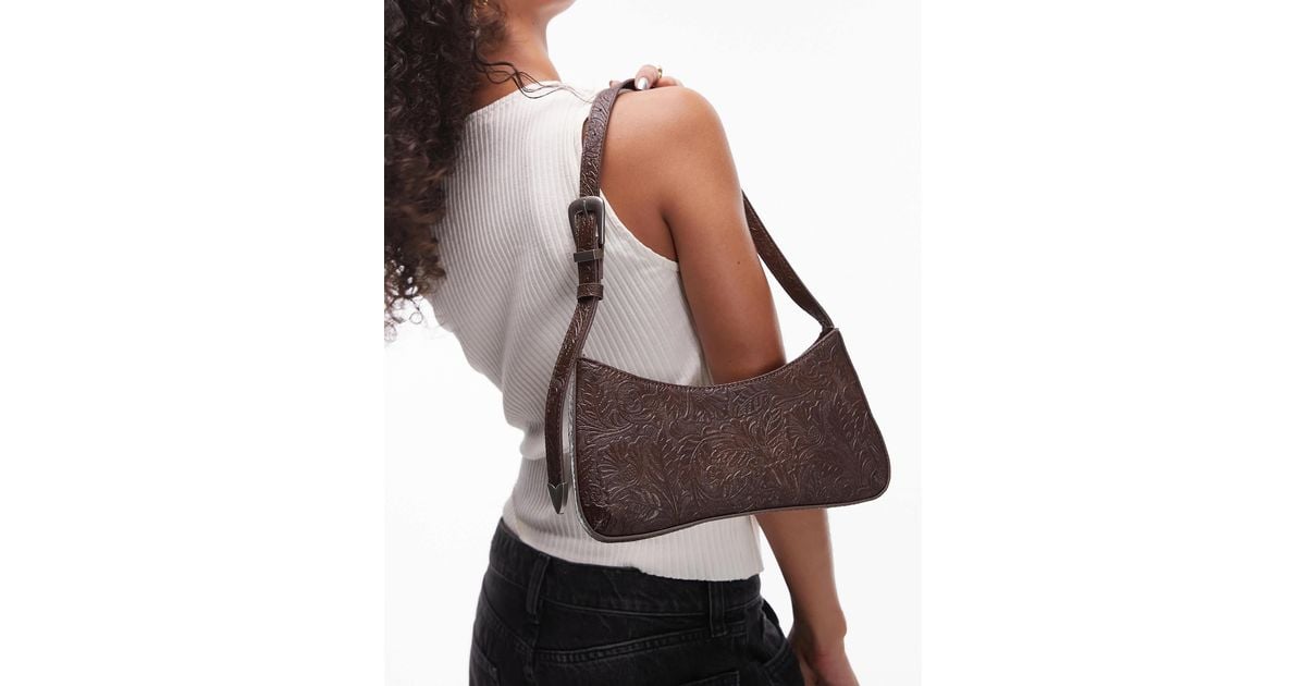 Mango Western Embellished Shoulder Bag in Gray | Lyst