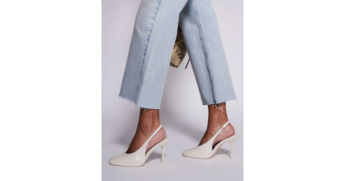 Public Desire Tilapia High Vamp Slingback Heeled Shoes in Gray | Lyst