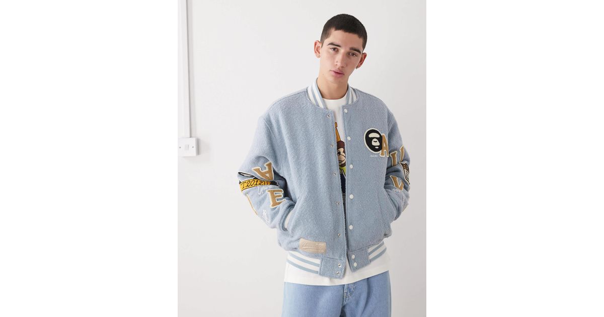 Aape By A Bathing Ape Aape By A Bathing Ape Varsity Bomber Jacket in ...