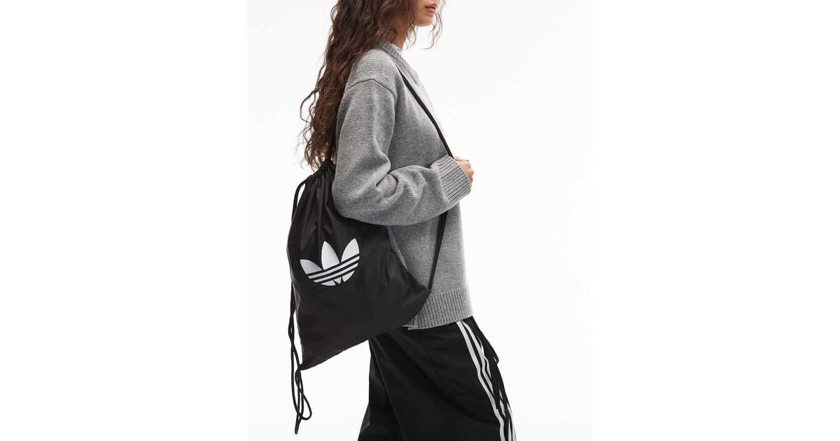 adidas Originals Adicolor Drawstring Bag in Black | Lyst UK