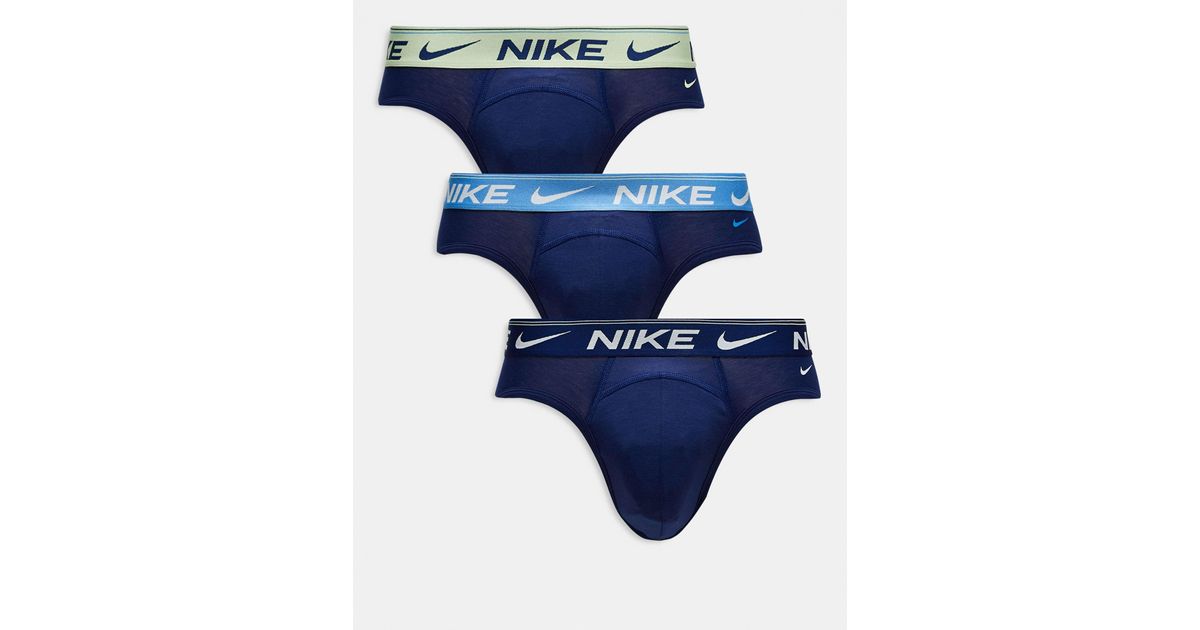 Nike Dri-fit Ultra Comfort 3 Pack Hip Briefs in Blue for Men | Lyst