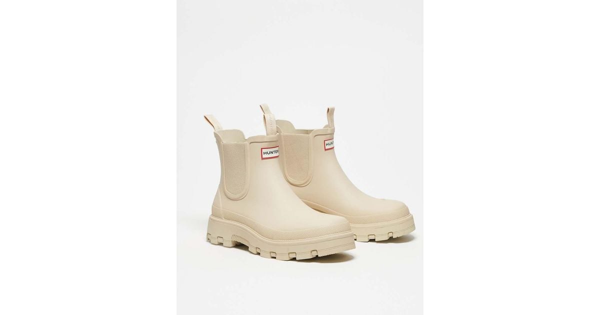 HUNTER Elements Chelsea Boots in Natural | Lyst UK