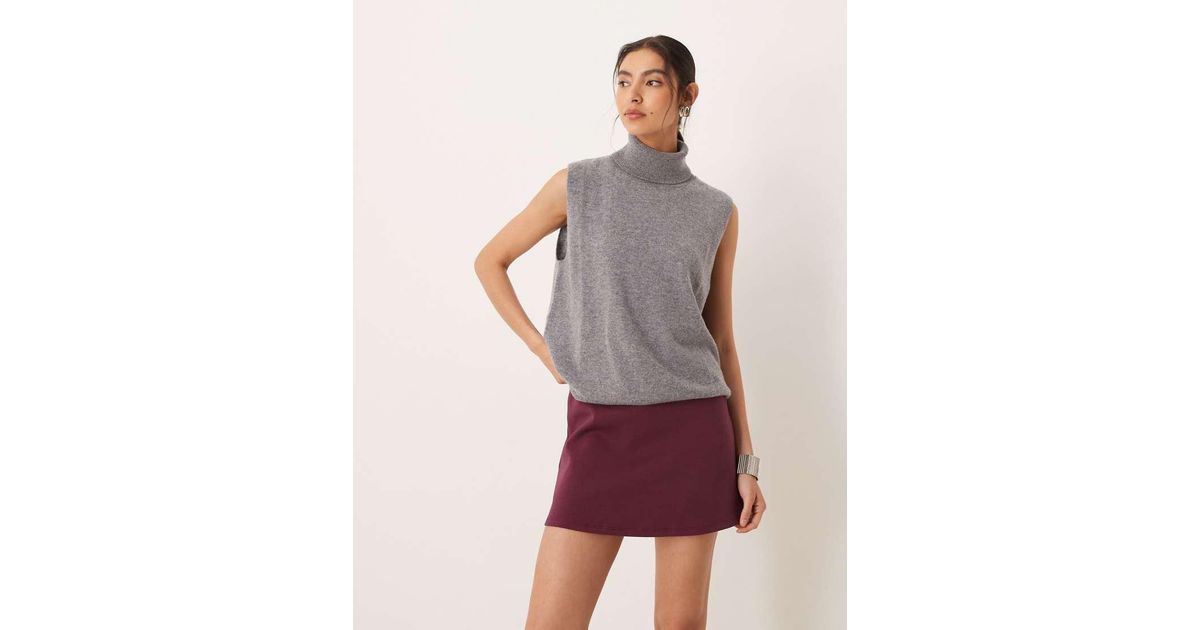 ASOS Co-ord Ponte Micro Skort in Purple | Lyst UK