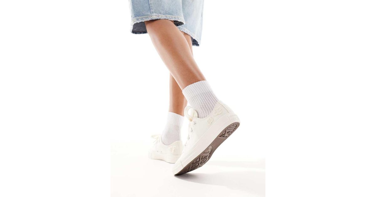 Converse Chuck Taylor All Star Ox Organza Flower Trainers With Chunky ...