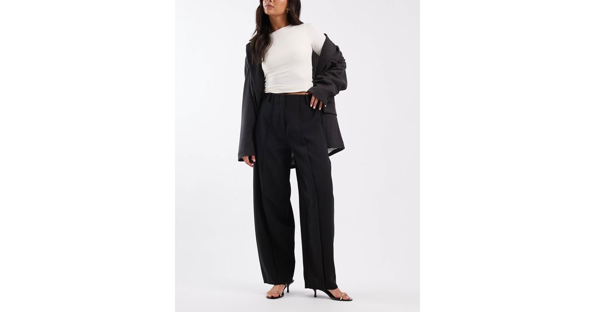 ASOS Tailored Extreme Cocoon Pintuck Trousers in Black | Lyst
