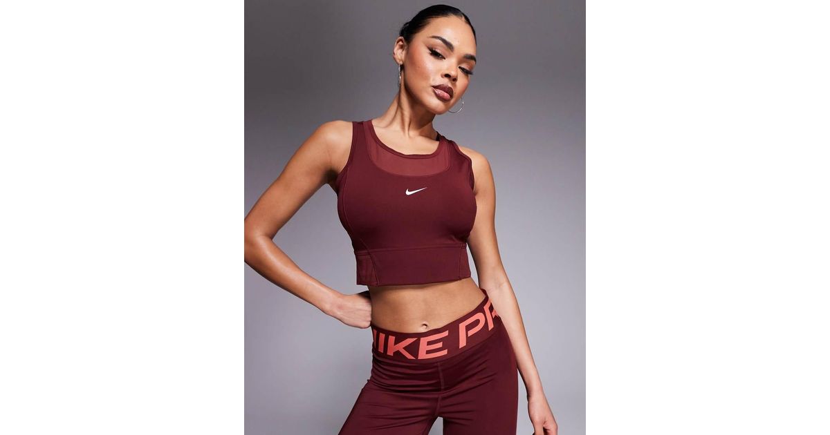 Nike Nike Pro Training Dri-Fit Cropped Vest in Red | Lyst UK