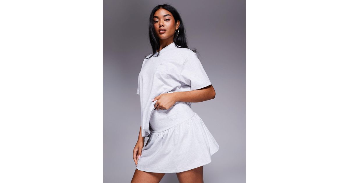 ASOS Weekend Collective Co-ord Skort With Embroidered Logo in White | Lyst