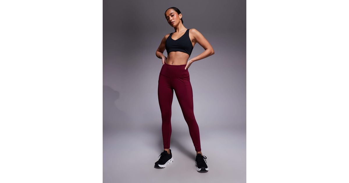 4505 Petite Active Waist Snatching High Rise Gym leggings in Red | Lyst