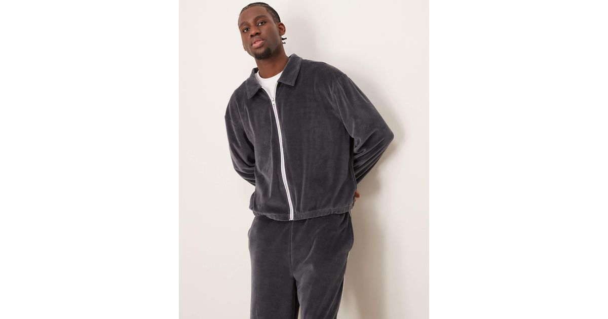 ASOS Co-ord Oversize Boxy Track Jacket With Piping in Blue for Men | Lyst